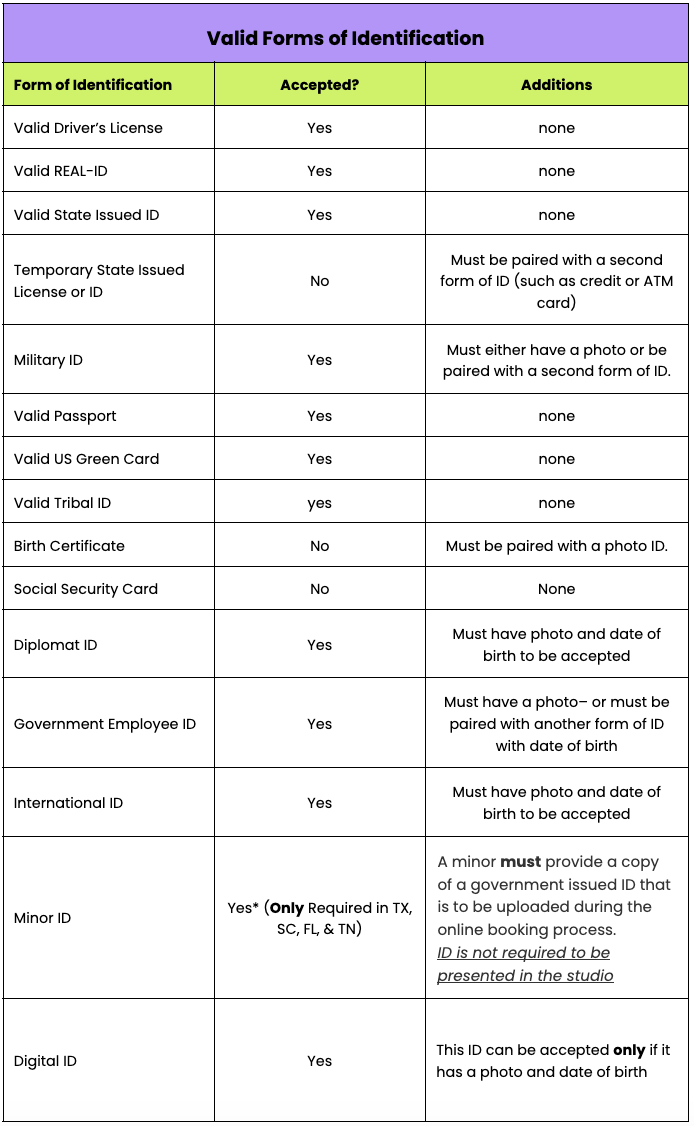 What type of ID is accepted for piercing services? – Studs